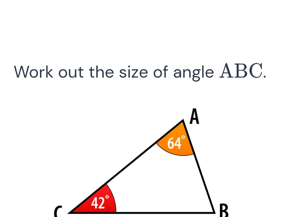 Work out the size of angle ABC. In a | StudyX