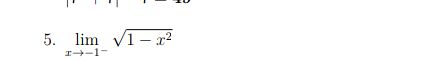 Calculate the limit of sqrt(1-x^2) as x | StudyX