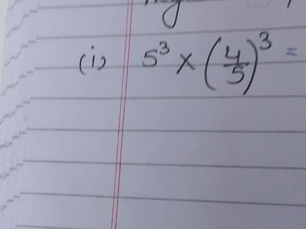 Calculate $5^3 \times (\frac{4}{5})^3$ | StudyX