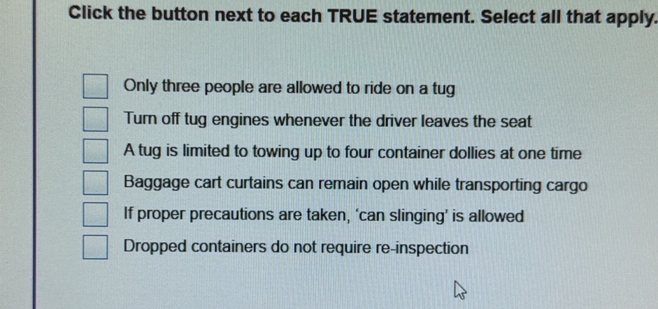 Click the button next to each TRUE | StudyX