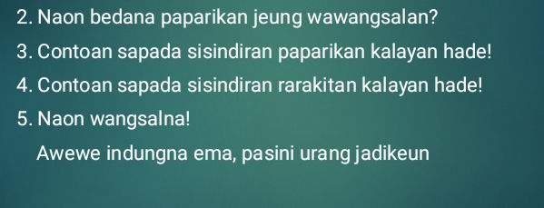 2. Naon bedana paparikan jeung wawangsalan? | StudyX