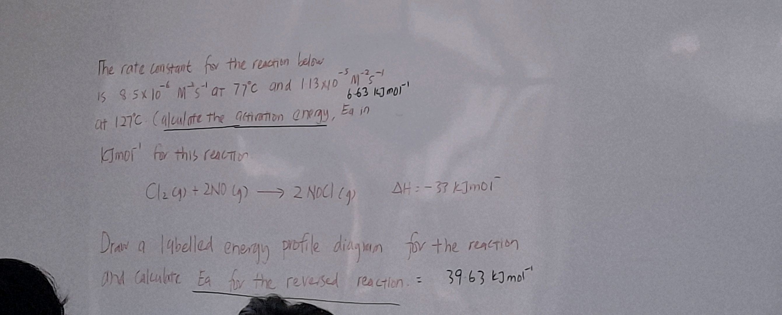 The rate constant for the reaction below | StudyX