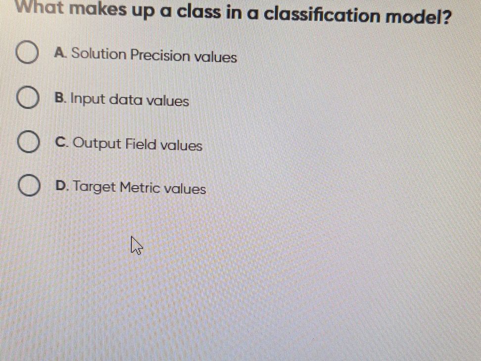 What makes up a class in a classification | StudyX