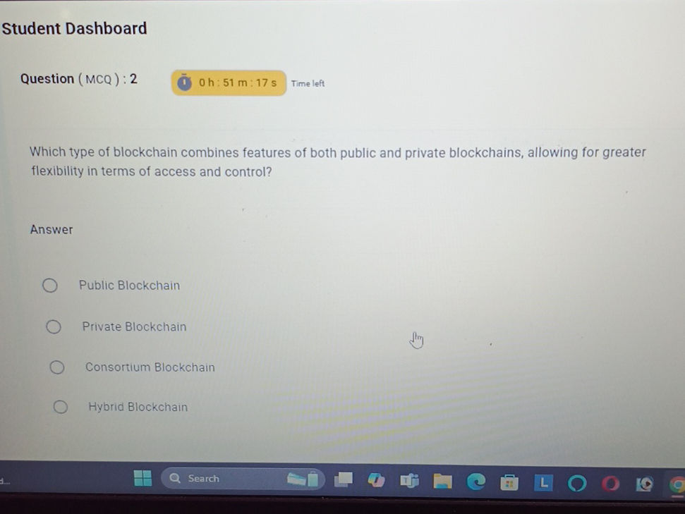Which type of blockchain combines features | StudyX