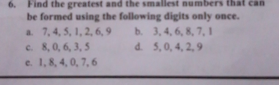 6. Find the greatest and the smallest | StudyX