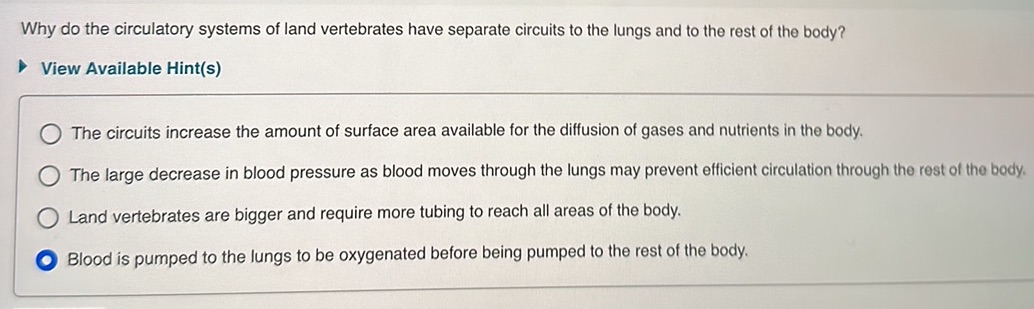 Why do the circulatory systems of land