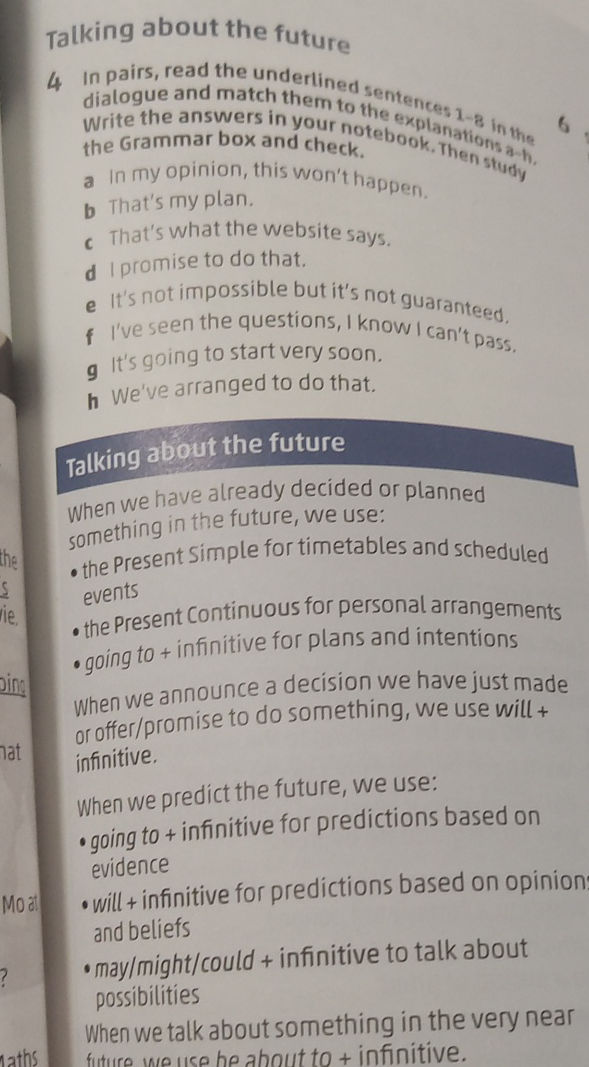 4 In pairs, read the underlined sentences | StudyX