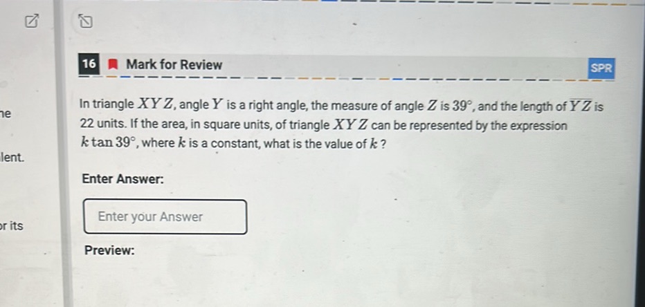 In triangle $XYZ$, angle $Y$ is a right | StudyX