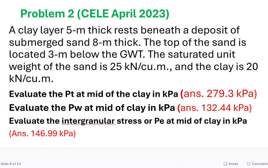 Problem 2 (CELE April 2023) A clay layer | StudyX