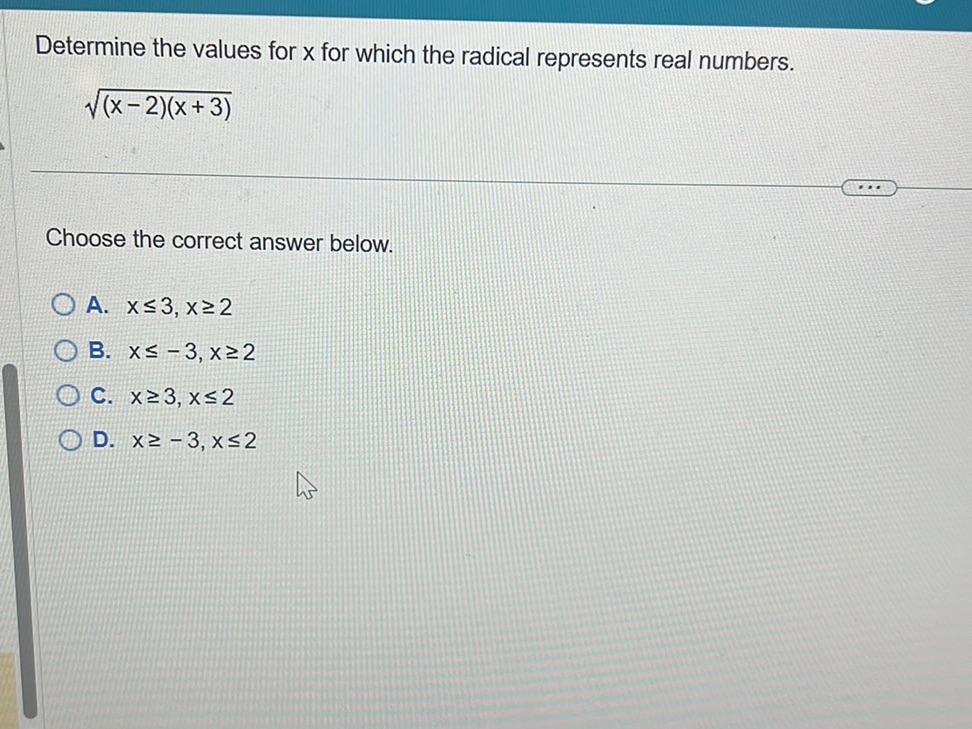 Determine the values for x for which the | StudyX