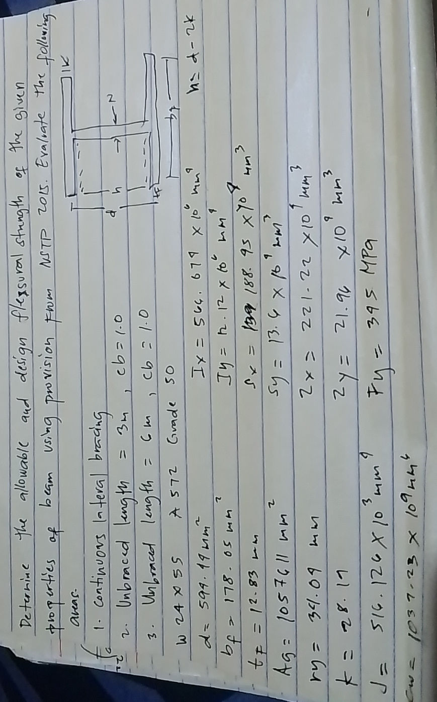 Determine the allowable and design flexsural | StudyX