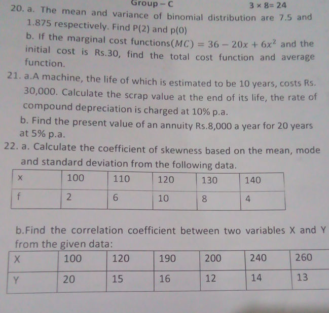 20. a. The mean and variance of binomial | StudyX