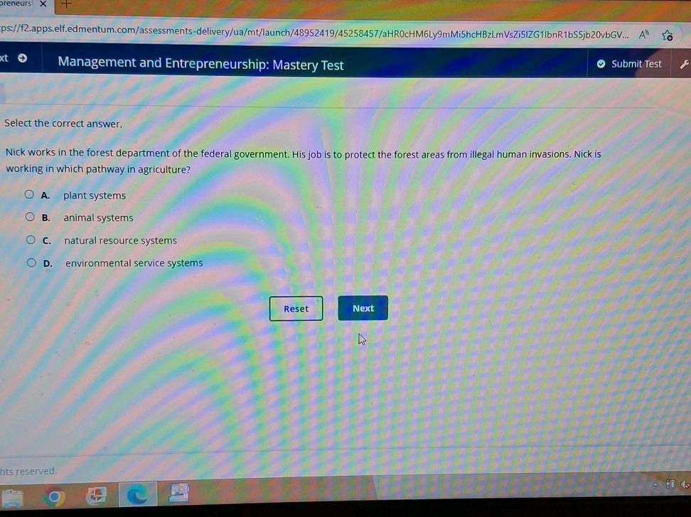 Select the correct answer. Nick works in | StudyX