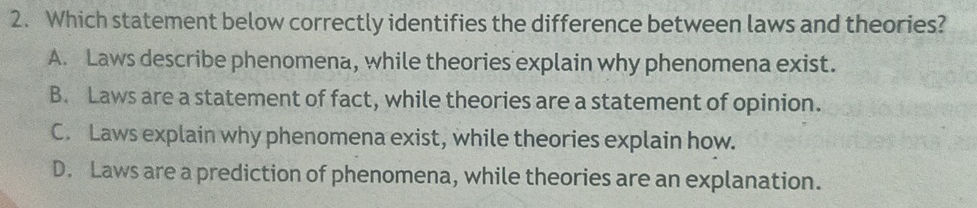 2. Which statement below correctly | StudyX