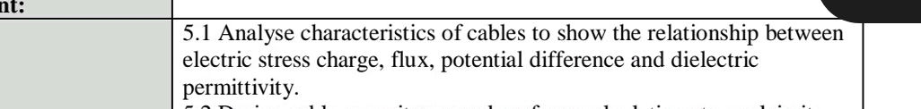 5.1 Analyse characteristics of cables to | StudyX