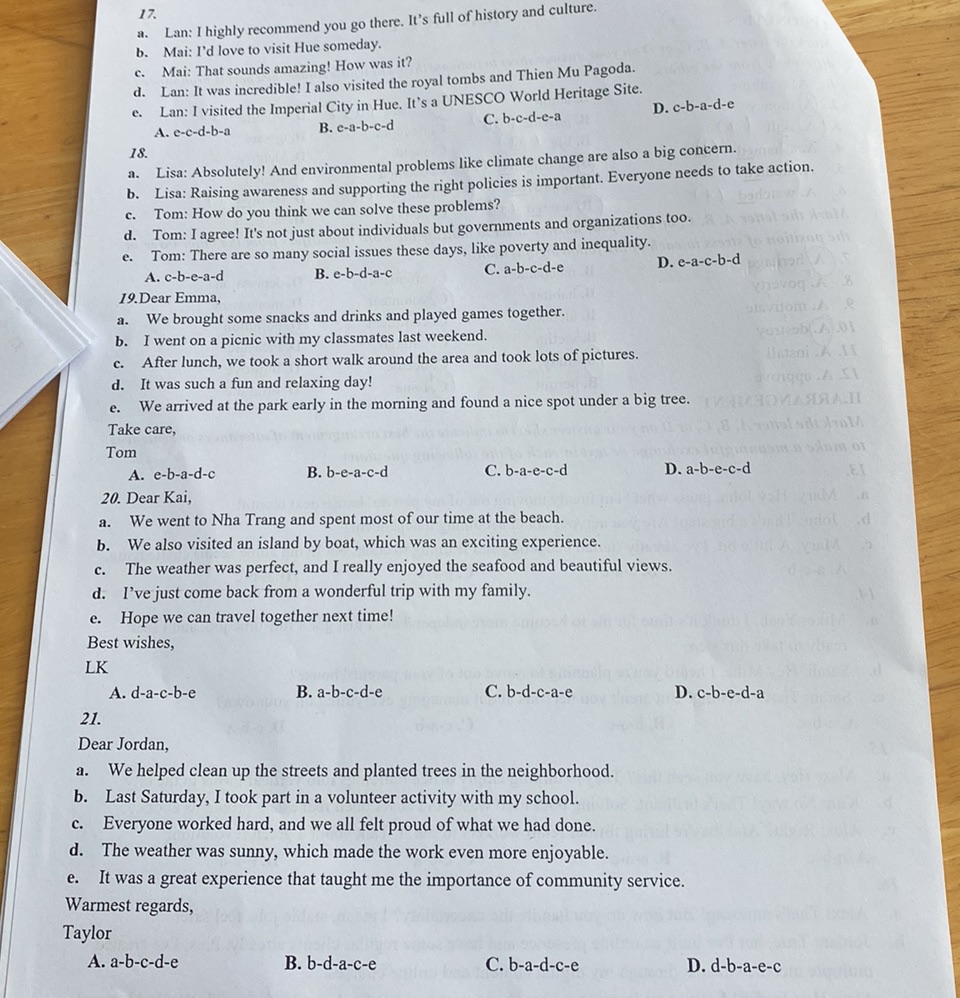 17. a. Lan: I highly recommend you go there. | StudyX