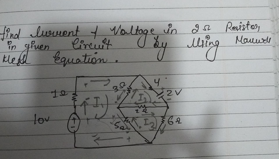Find current voltage in 2 $ $ resistor in | StudyX