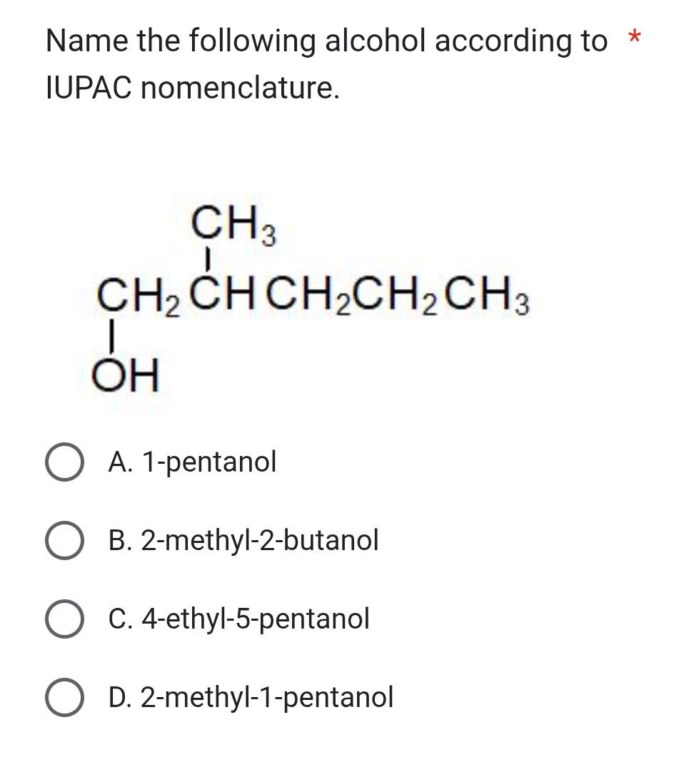 Name the following alcohol according to | StudyX