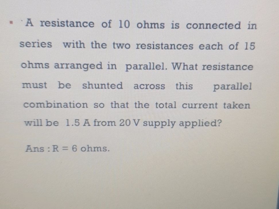 A resistance of 10 ohms is connected in | StudyX