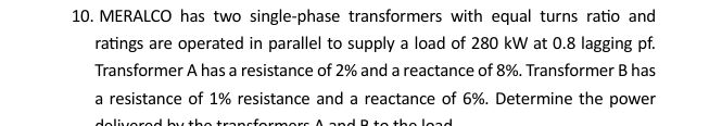 MERALCO has two single-phase transformers