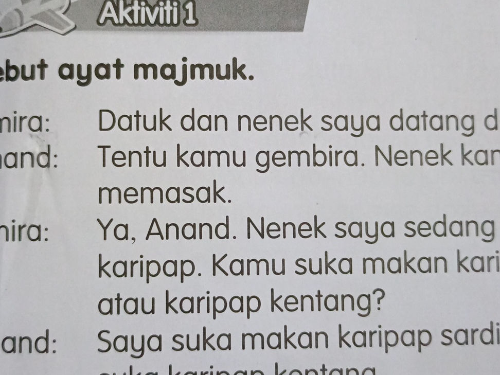 mira: Datuk dan nenek saya datang d and: | StudyX