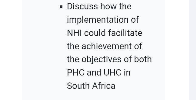 Discuss how the implementation of NHI could