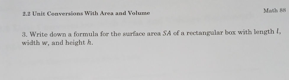 3. Write down a formula for the surface area | StudyX