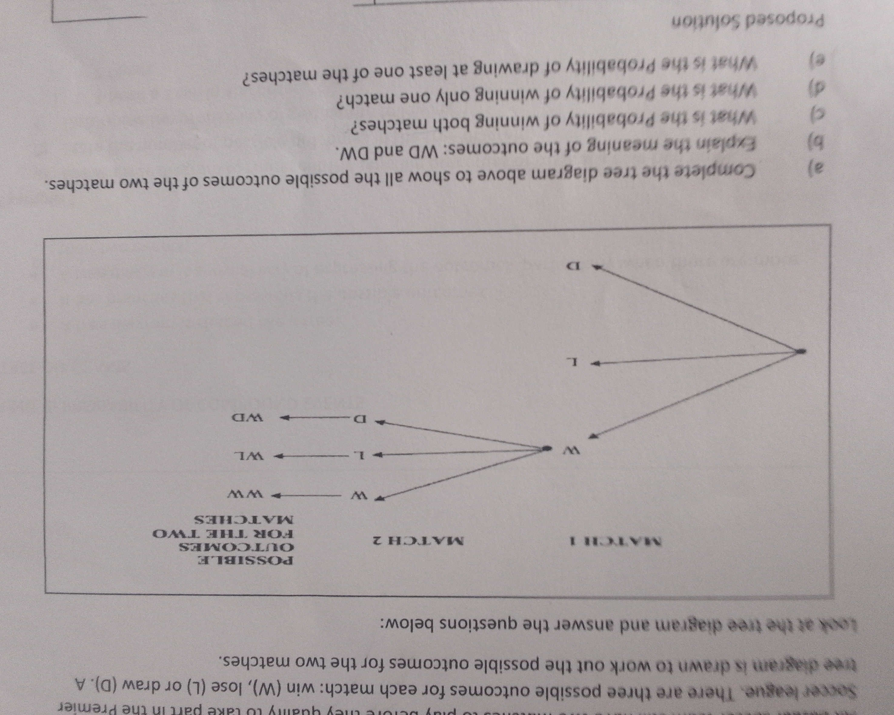 Look at the tree diagram and answer the | StudyX