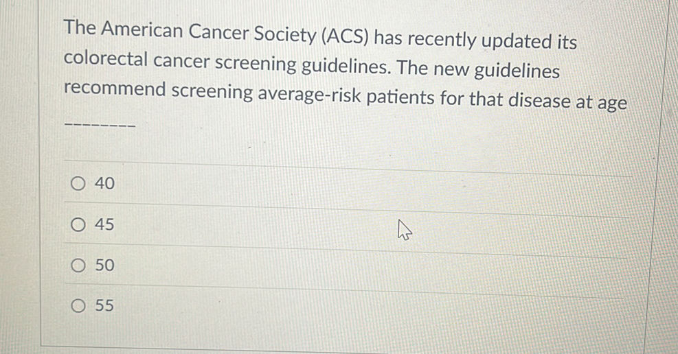 The American Cancer Society (ACS) has | StudyX