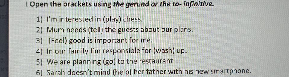 I Open the brackets using the gerund or the | StudyX