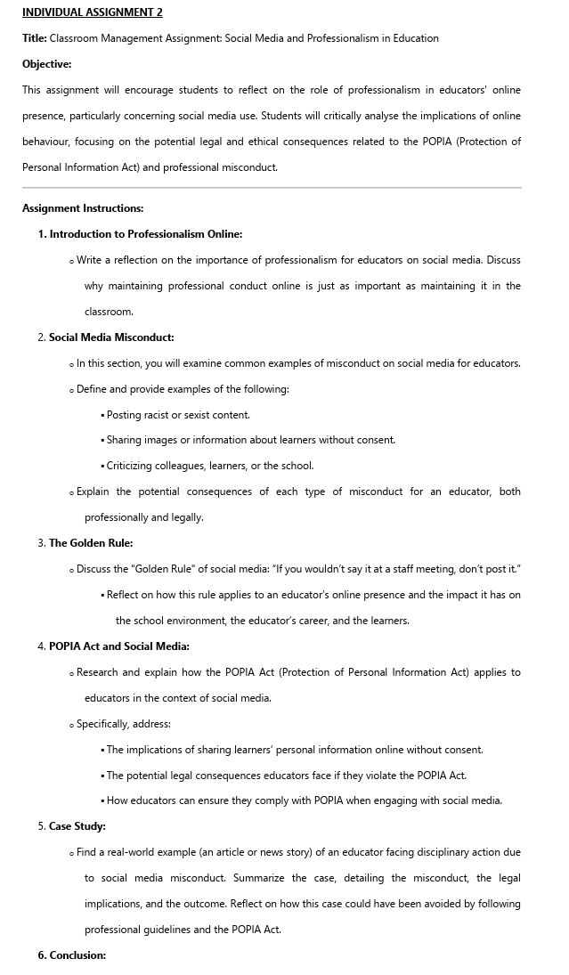 INDIVIDUAL ASSIGNMENT 2 Title: Classroom | StudyX