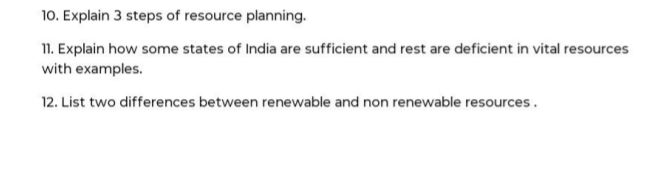 10. Explain 3 steps of resource planning. | StudyX