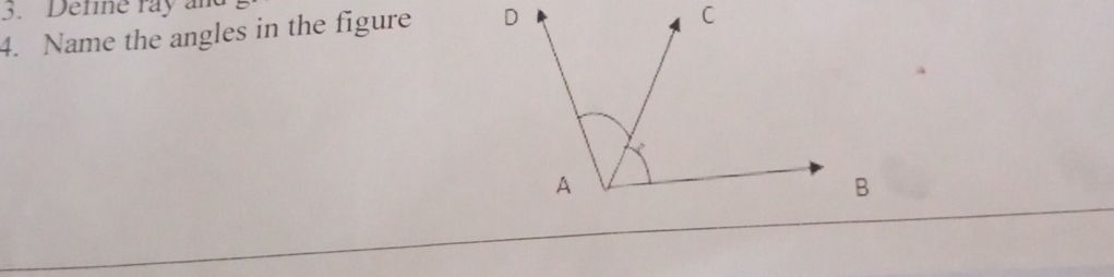 4. Name the angles in the figure ``` D | StudyX