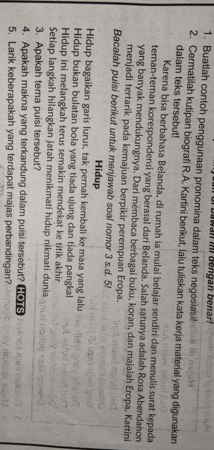 1. Buatlah contoh penggunaan pronomina dalam | StudyX