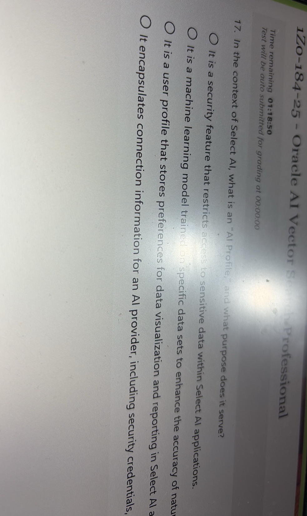 17. In the context of Select Al, what is an | StudyX