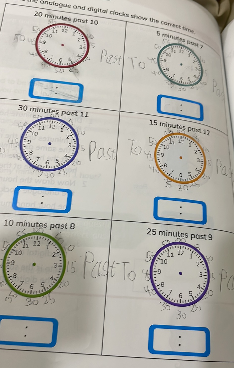 20 minutes past 10 5 minutes past 7 30 | StudyX