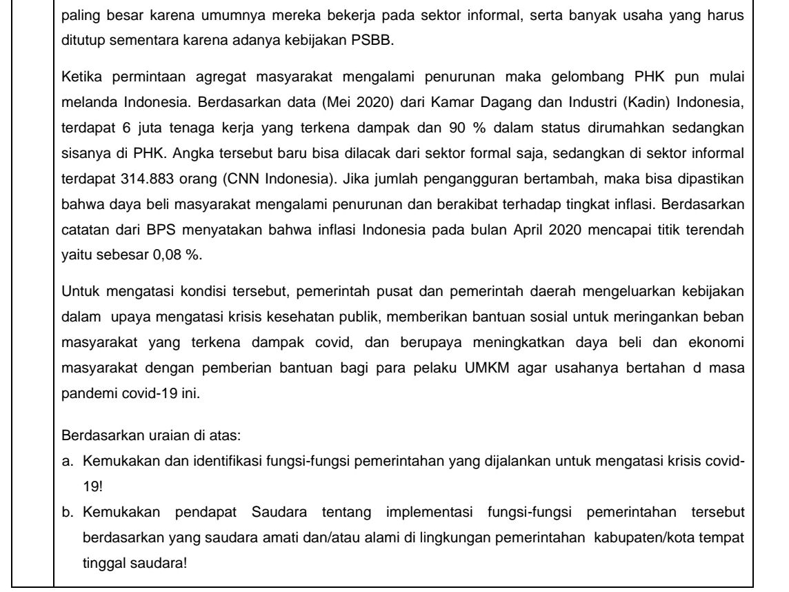 Berdasarkan uraian di atas: a. Kemukakan | StudyX