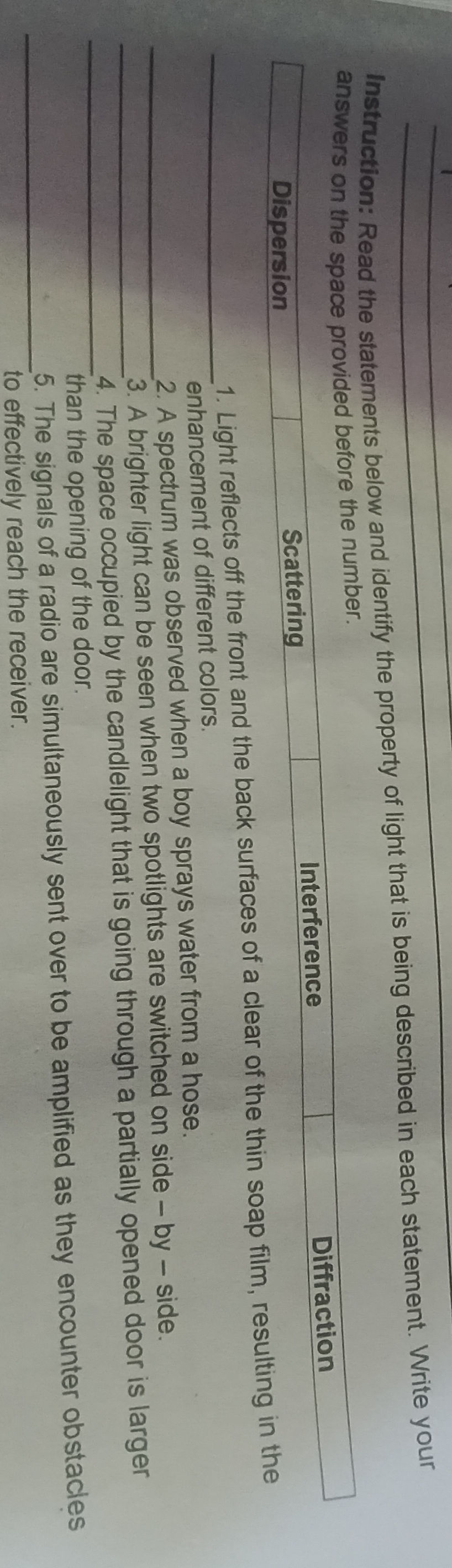 Instruction: Read the statements below and | StudyX