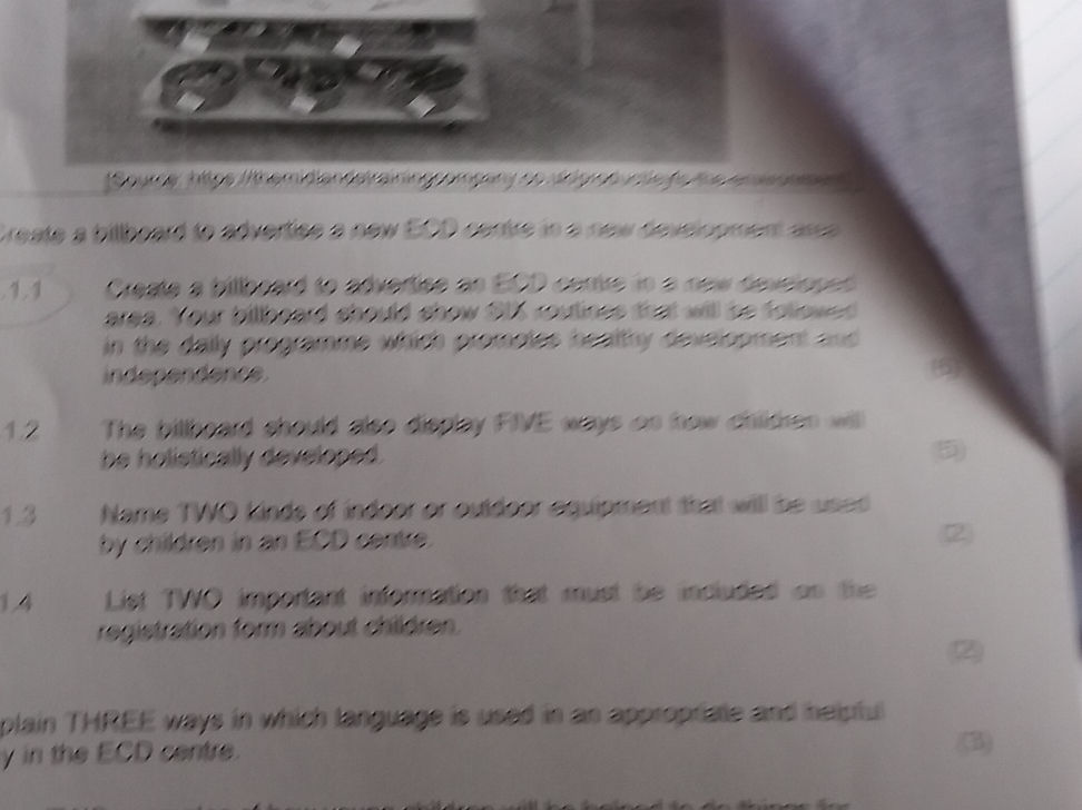 1. Create a billboard to advertise an ECD | StudyX