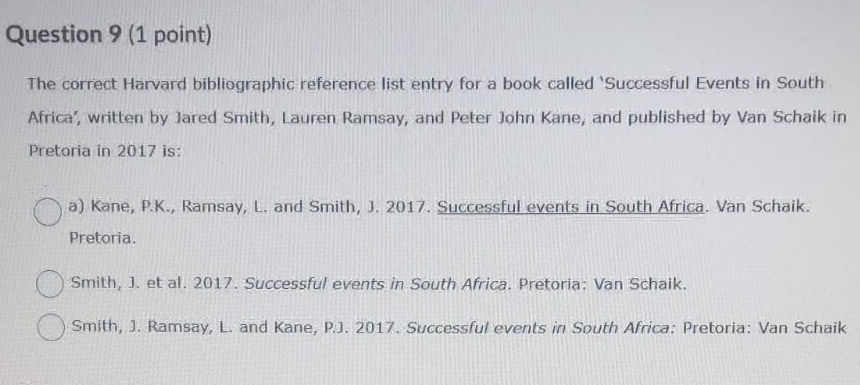 The correct Harvard bibliographic reference | StudyX