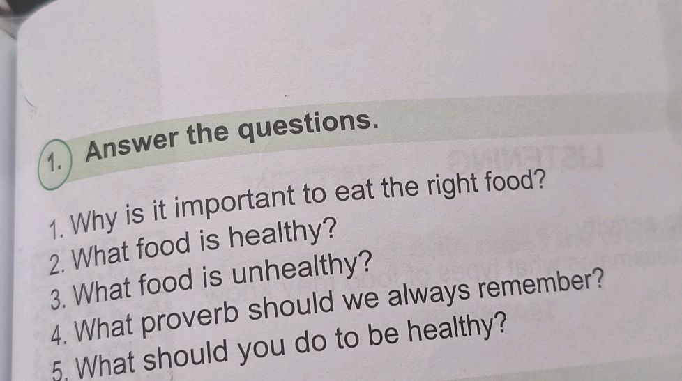 1. Why is it important to eat the right | StudyX