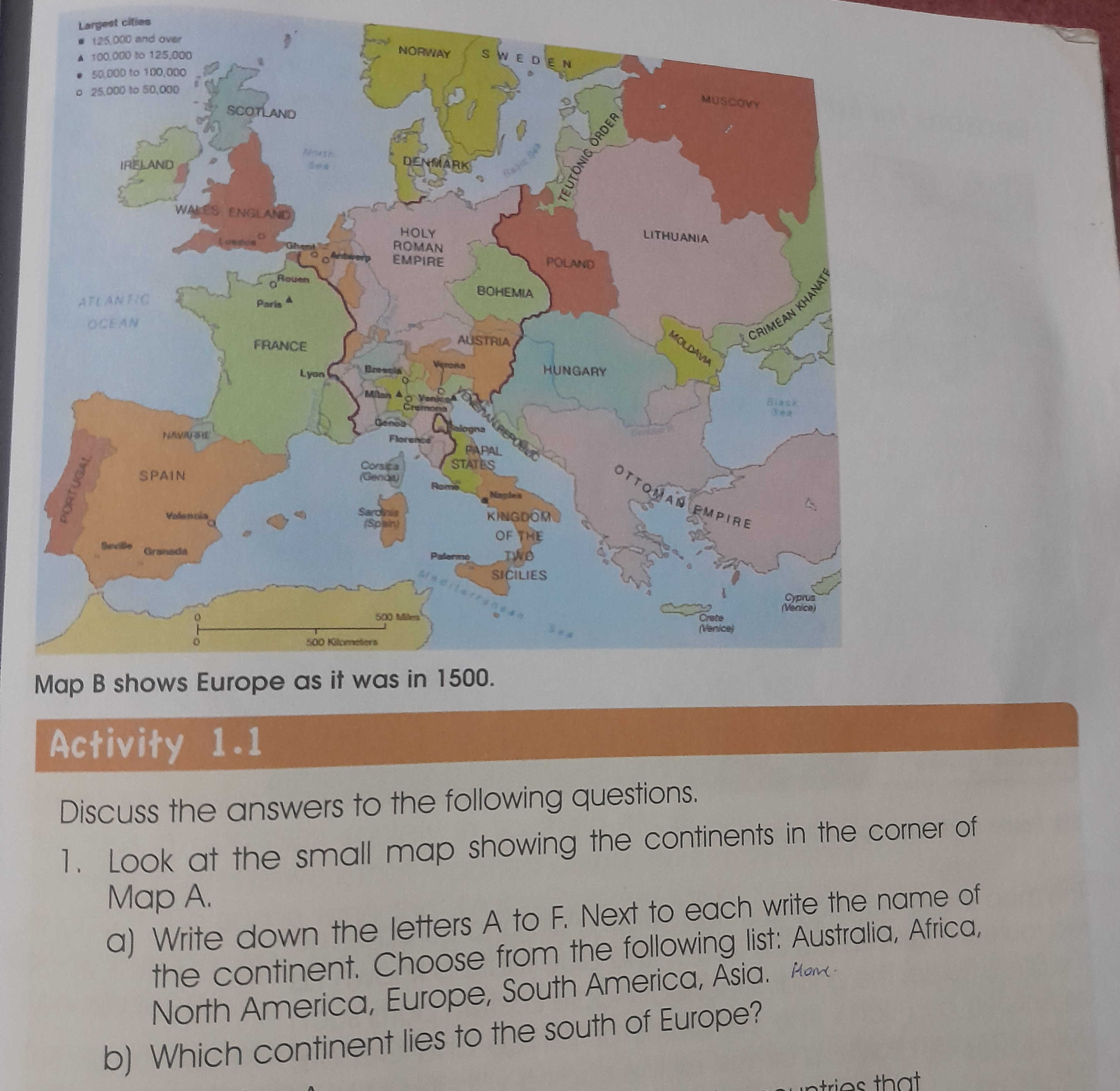 1. Look at the small map showing the | StudyX