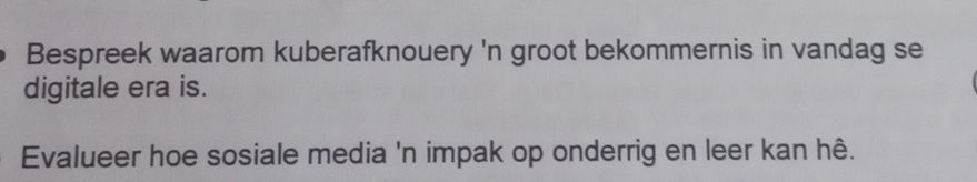 Bespreek waarom kuberafknouery 'n groot
