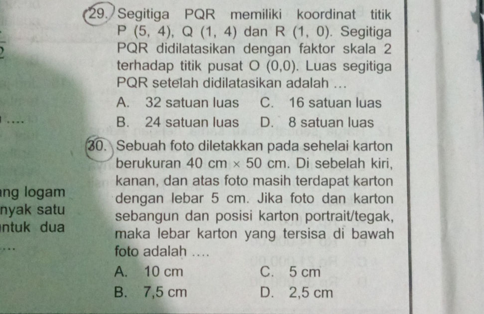 29. Segitiga PQR memiliki koordinat titik P | StudyX