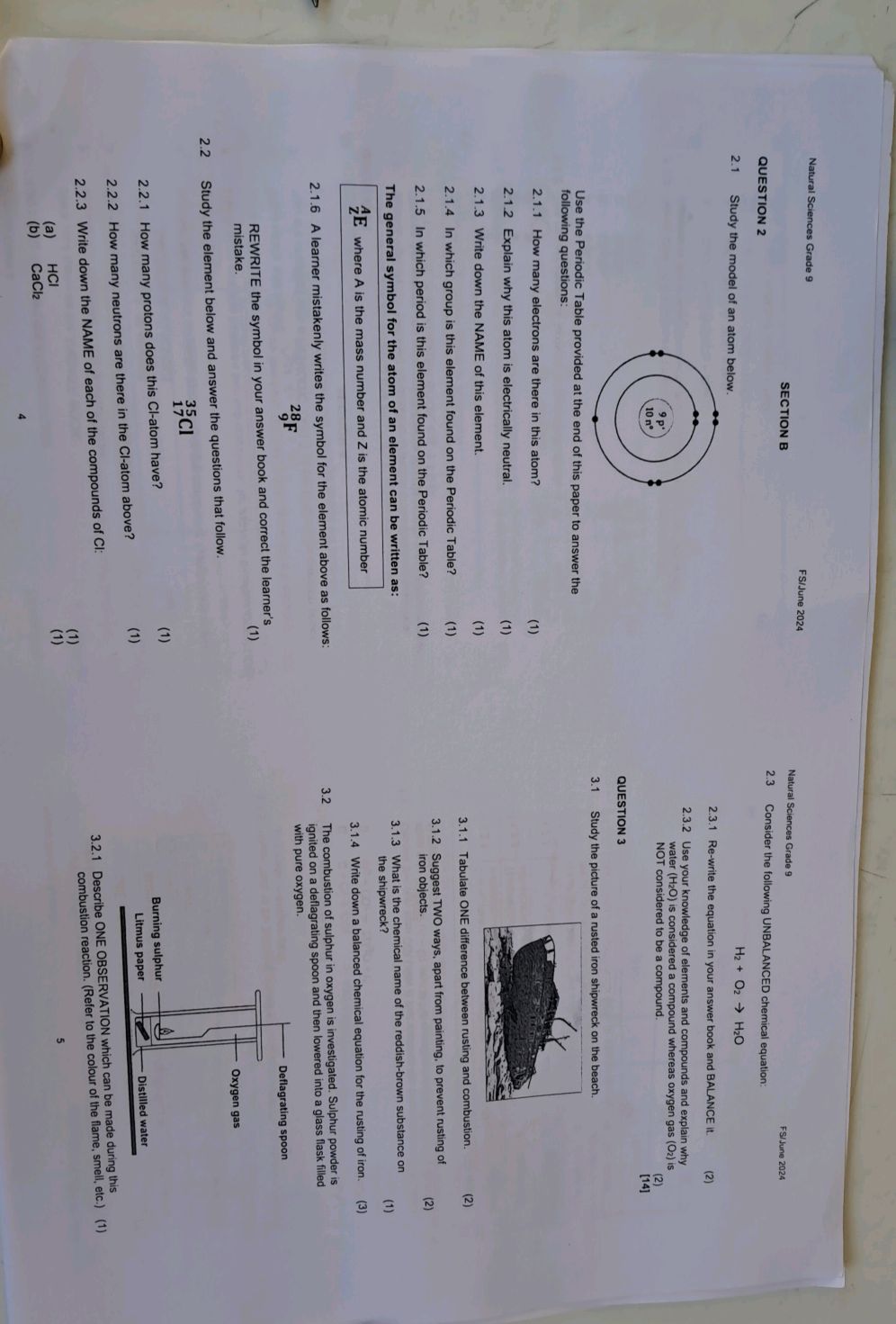 2.1 Study the model of an atom below. ``` 9 | StudyX