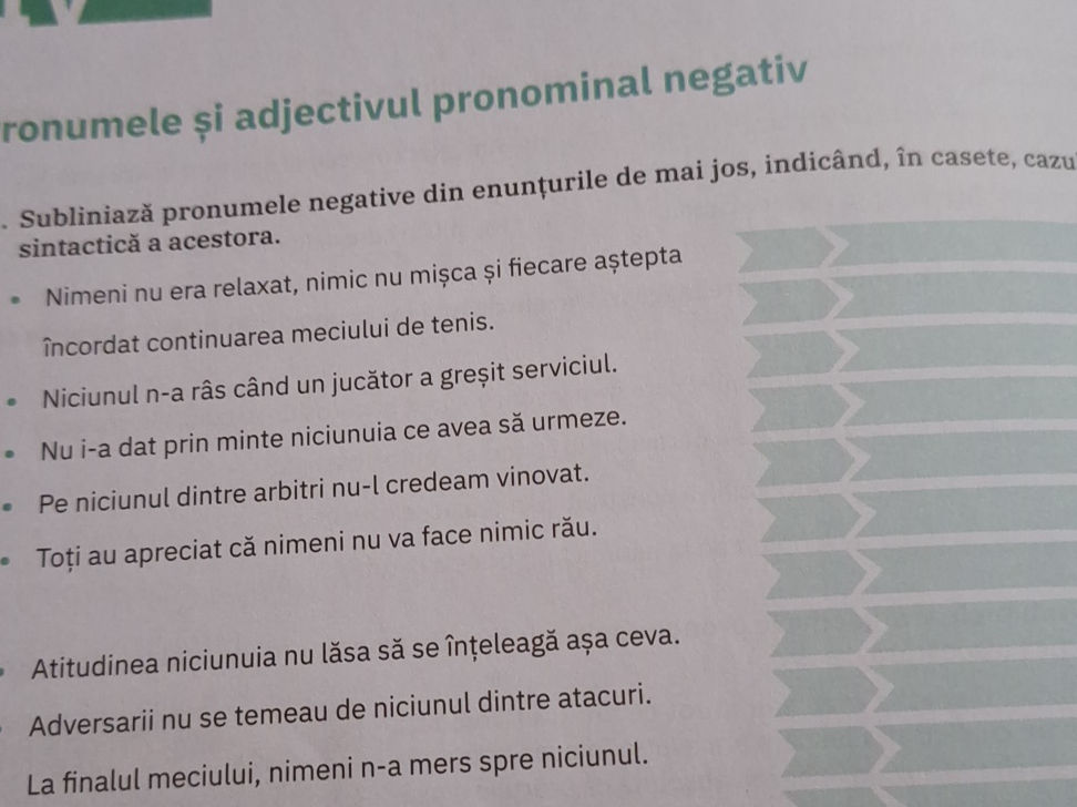 Subliniază pronumele negative din enunțurile | StudyX