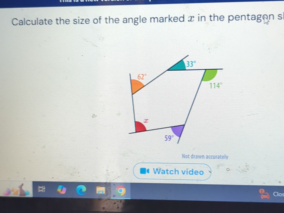 Calculate the size of the angle marked $x$ | StudyX