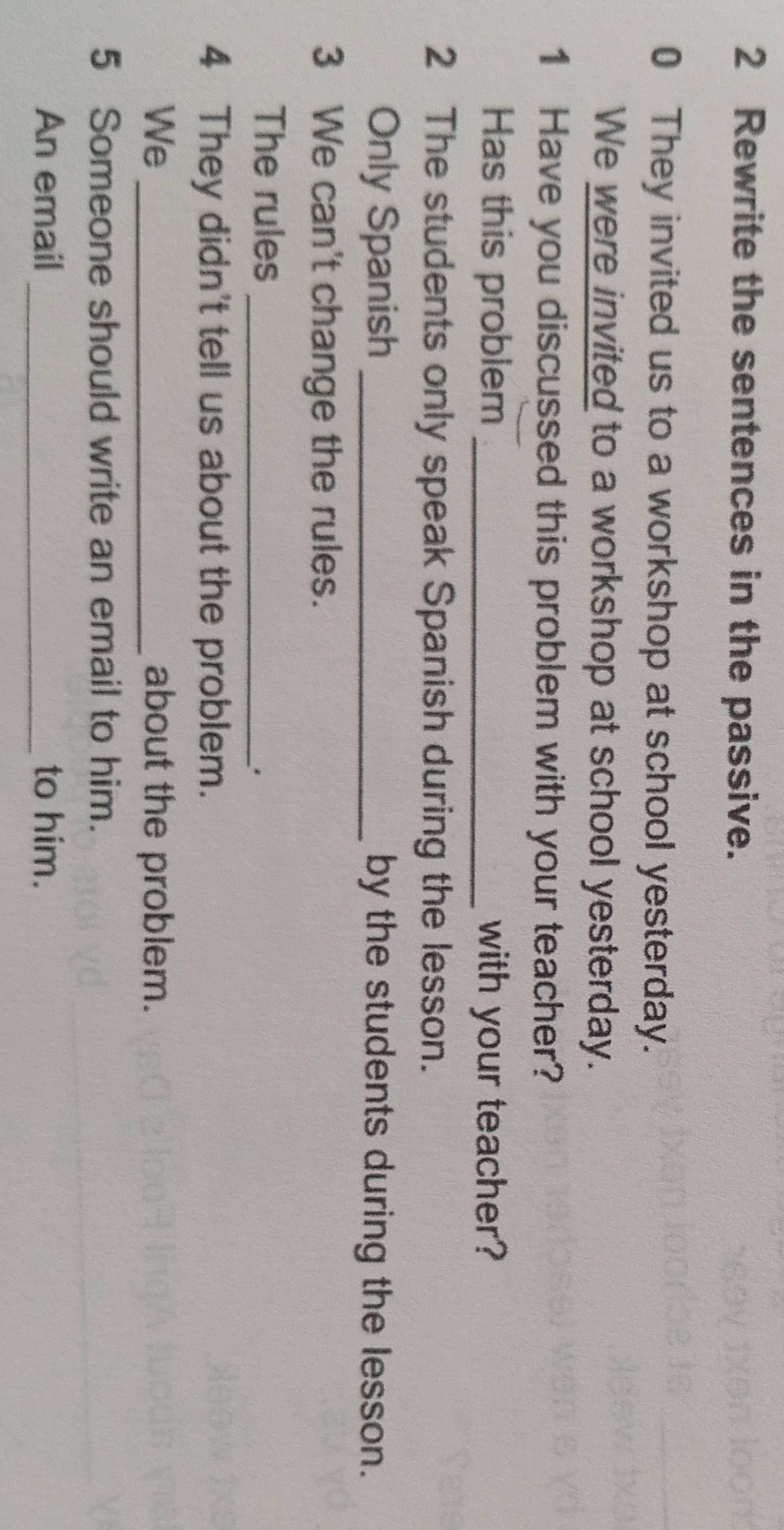 2 Rewrite the sentences in the passive. 0 | StudyX