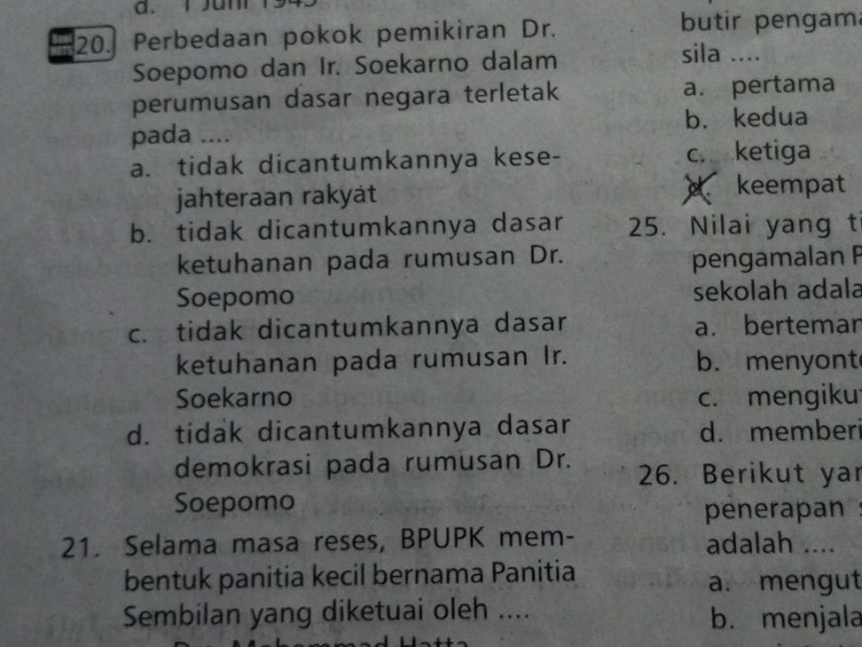 20. Perbedaan pokok pemikiran Dr. Soepomo | StudyX