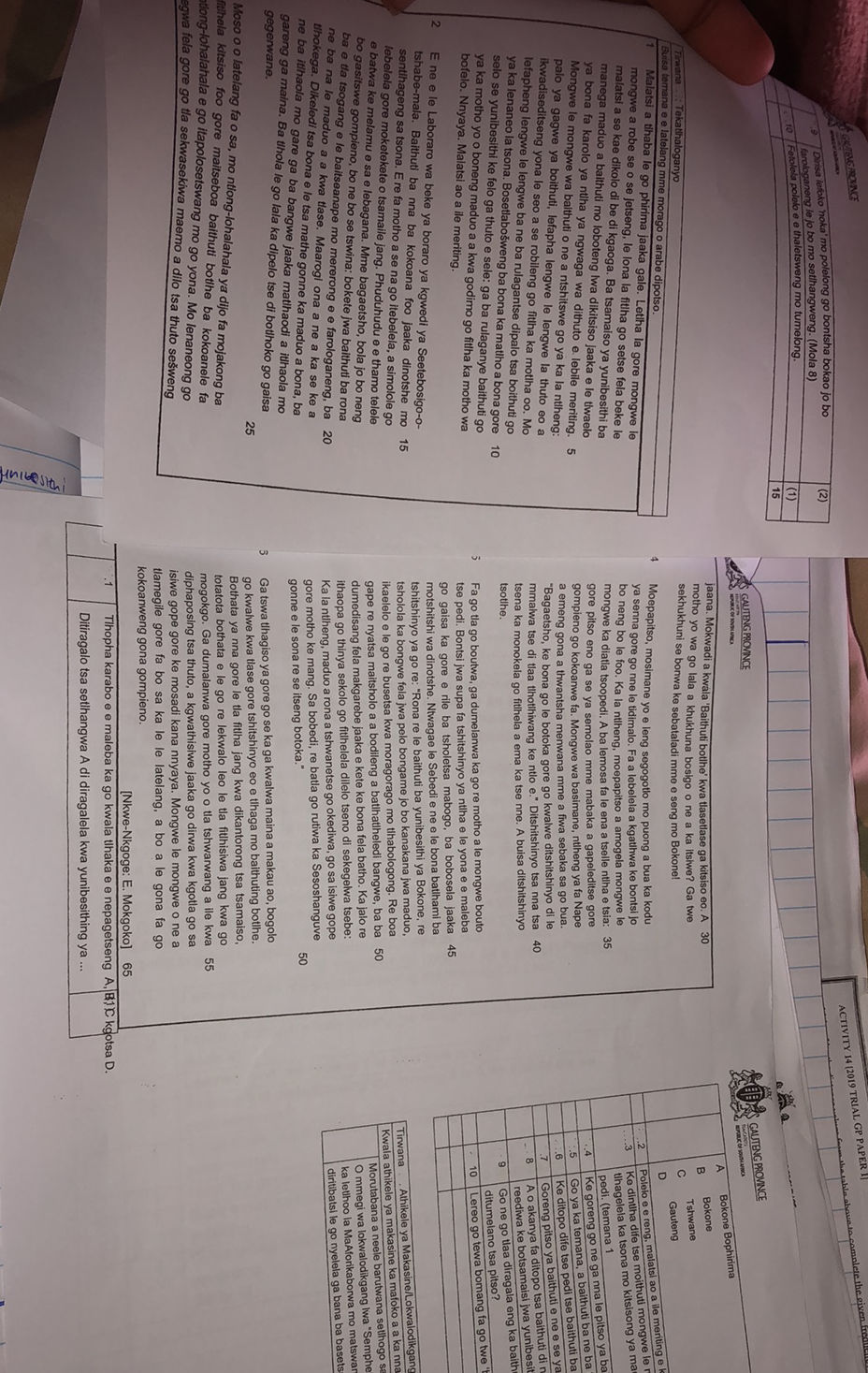 1. Dirisa lefoko 'noka' mo polelong go | StudyX